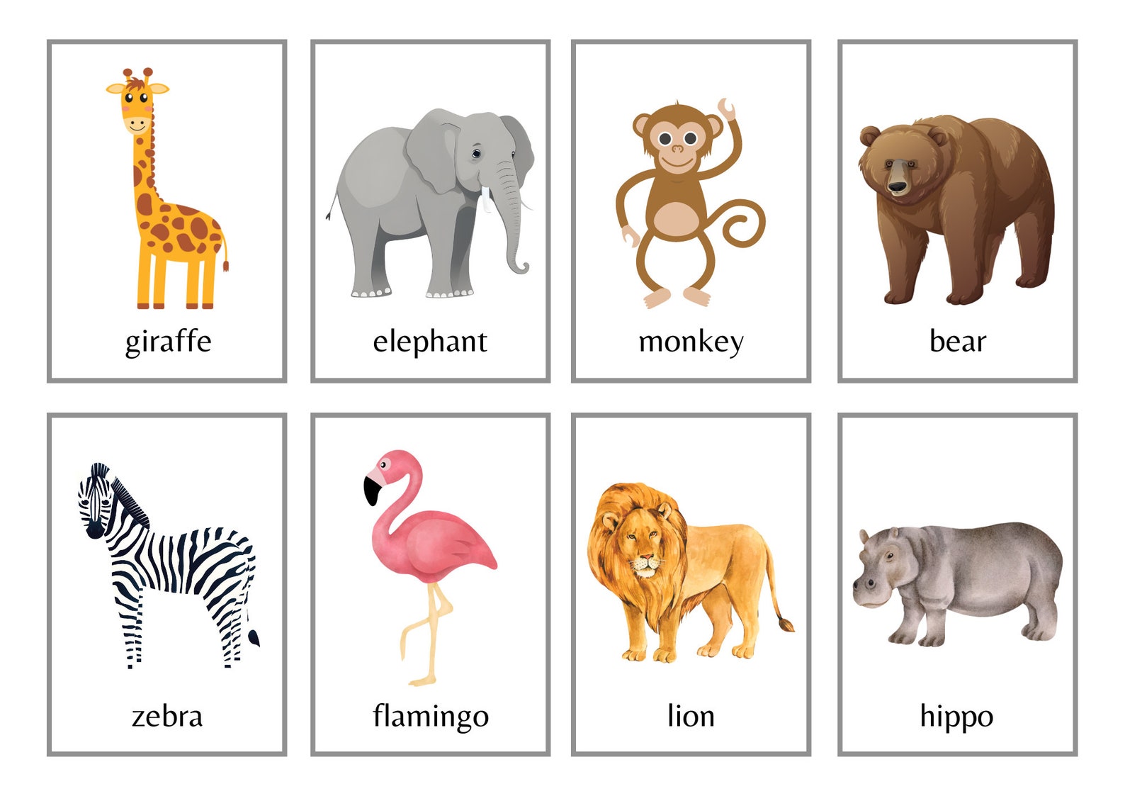 Zoo Animal Flashcards (24) - Animal Flashcards - Zoo Flashcards ...