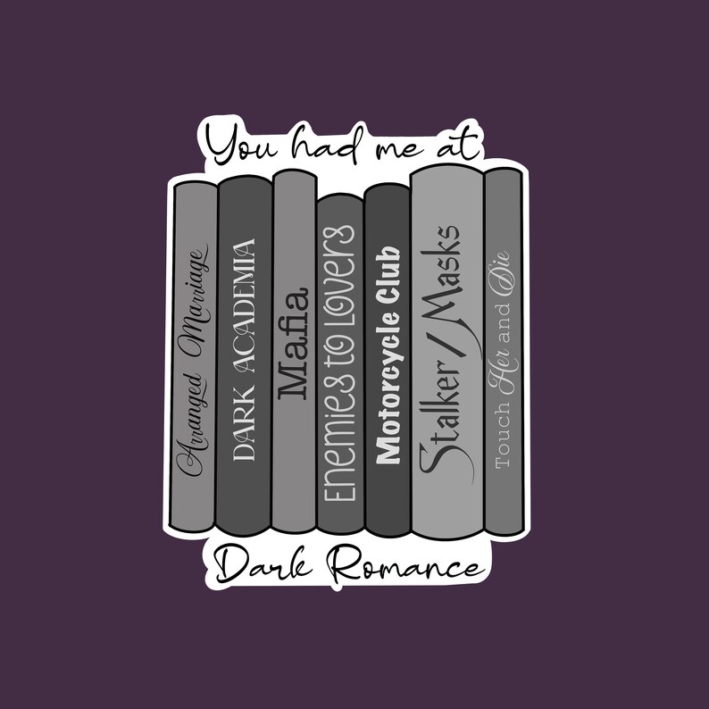 Dark Romance Book Shelf Vinyl Sticker - Etsy