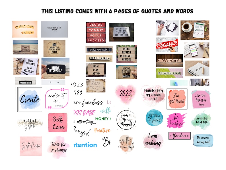 Vision Board Printable Words and Quotes - Etsy