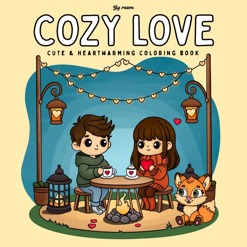 Cozy Love : Cute & Heartwarming Coloring Book, Stress Relief, for Kids ...