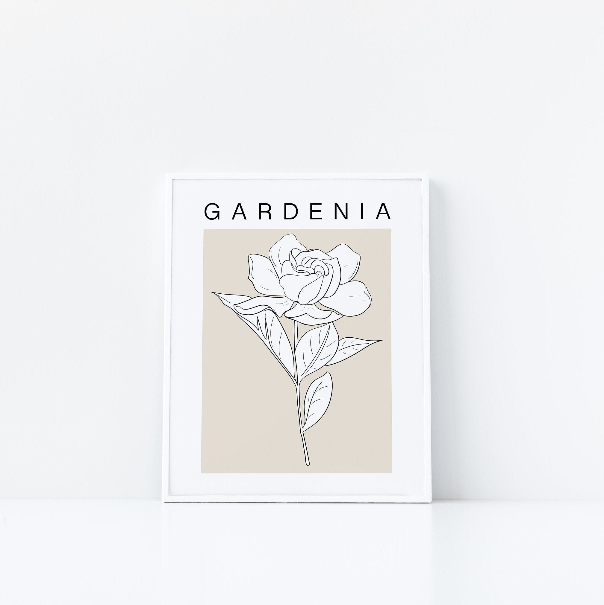 Gardenia Line Art, Modern Art Prints, Line Drawing Print, Flower Line ...