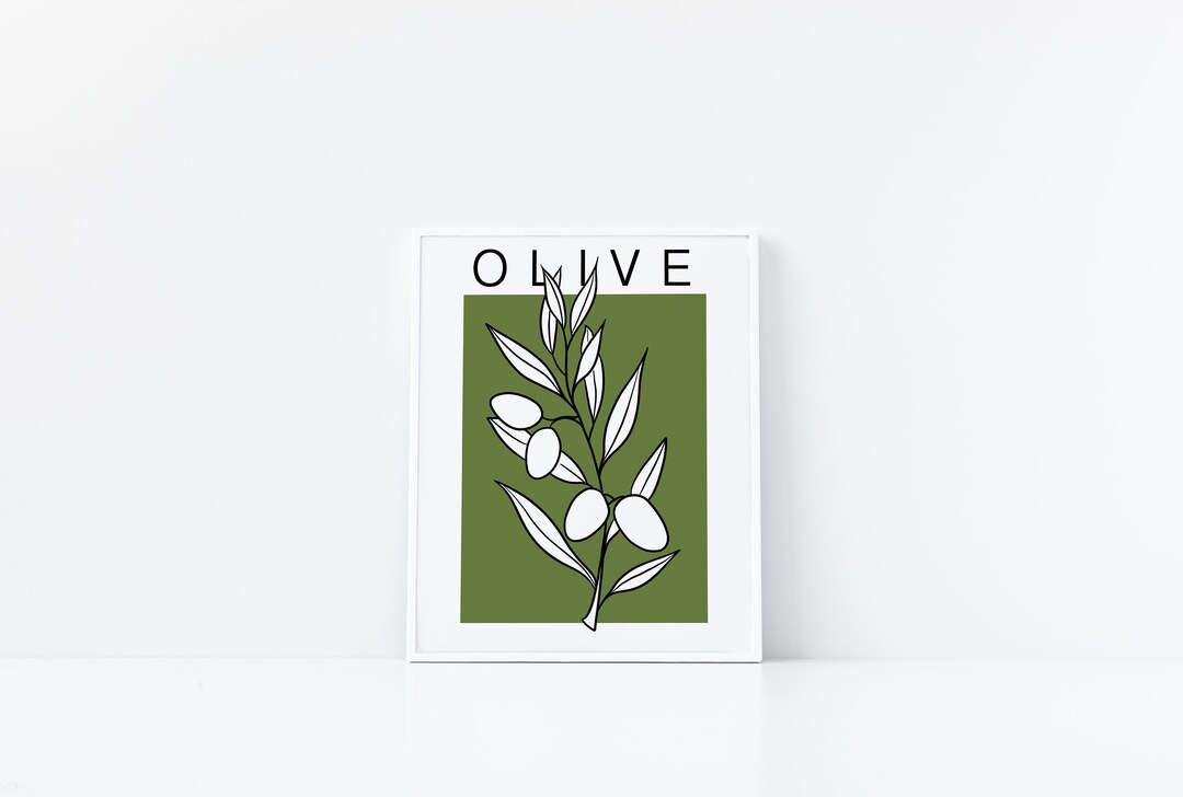 Olive Branch Print, Retro Wall Art, Trendy Posters, Botanical Prints ...