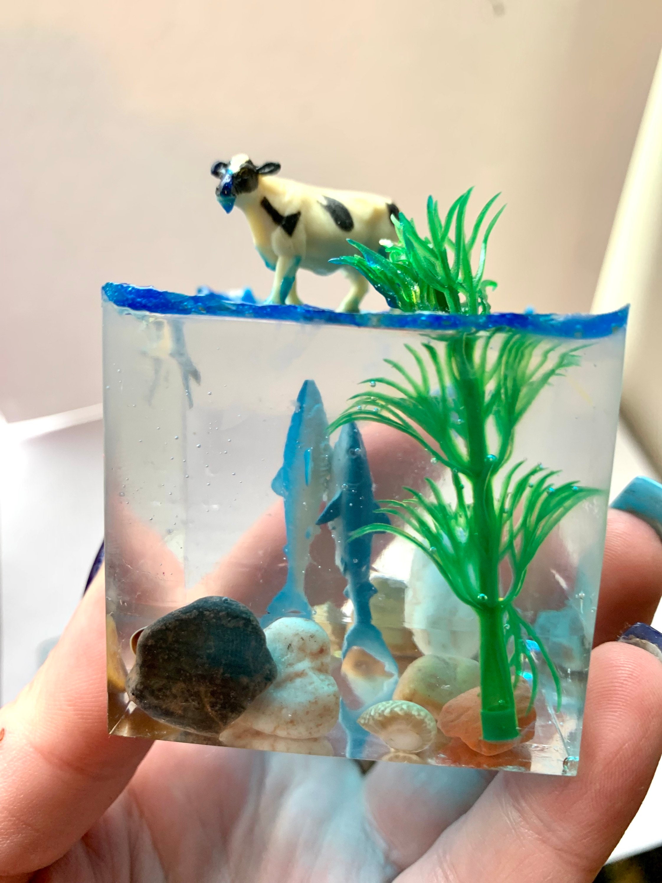 Weirdcore Resin Shark Lamp Diorama Lighting Epoxy Resin - Etsy