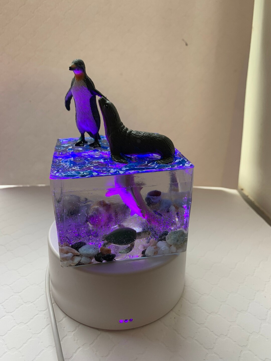 Resin Diorama Nightlight, Weirdcore Decor, Penguin Light, Y2k Gift ...