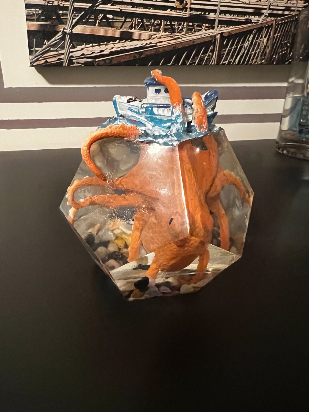 Octopus Night Light, Diorama Lamp, Octopus Art, Resin Ocean Art ...