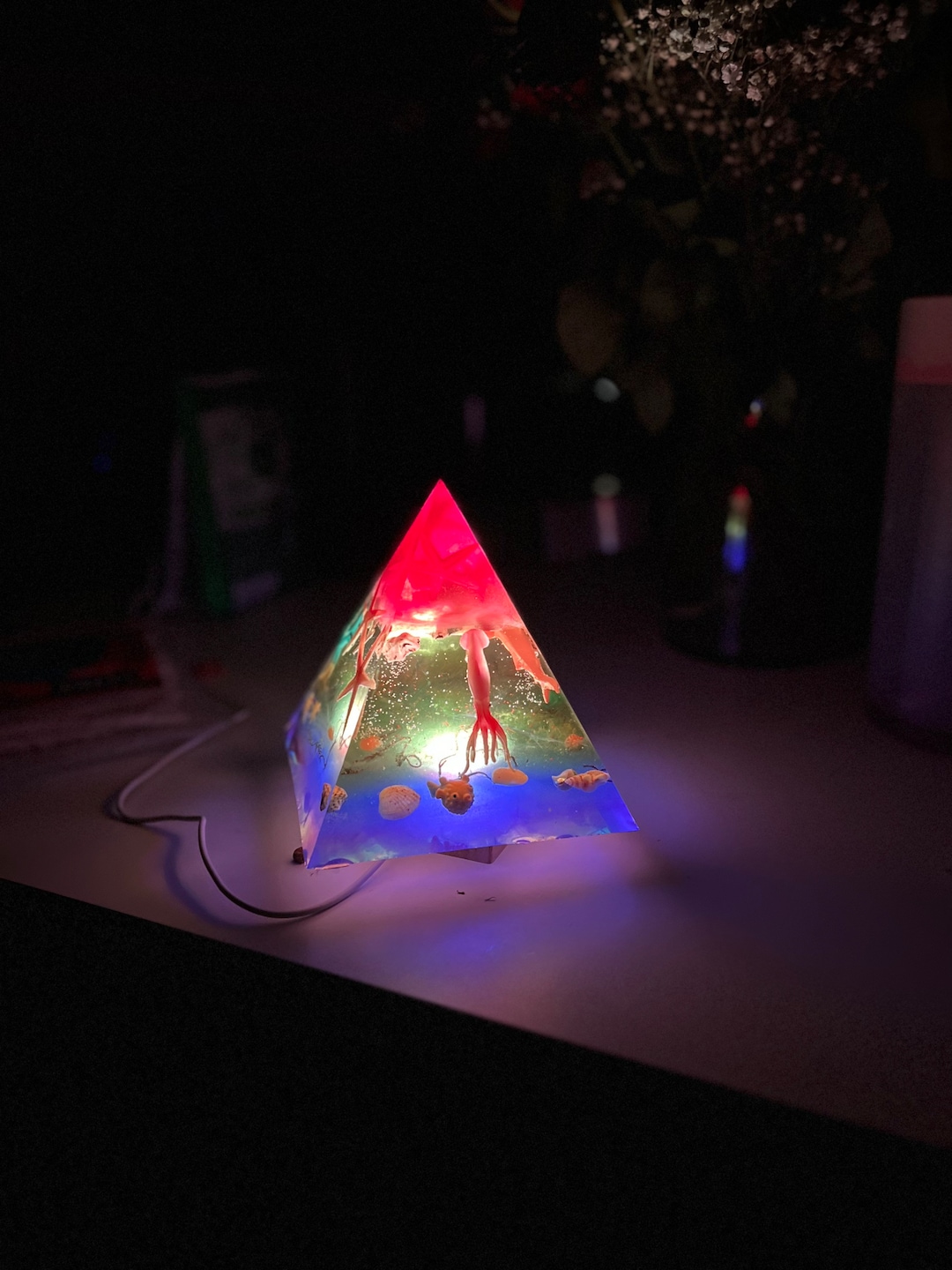 Resin Ocean Night Light, Weirdcore Decor Starfish Light, Ocean Themed ...