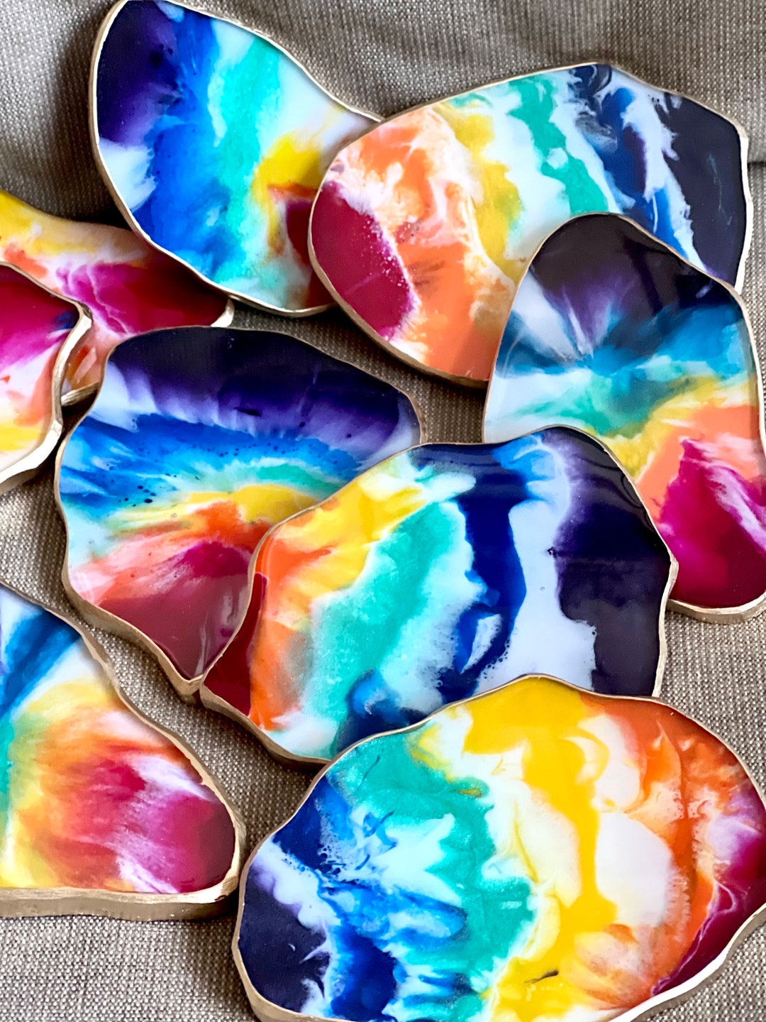 Rainbow Resin Coasters, Gay Pride Gift, Unique Coasters, LGBTQ ...