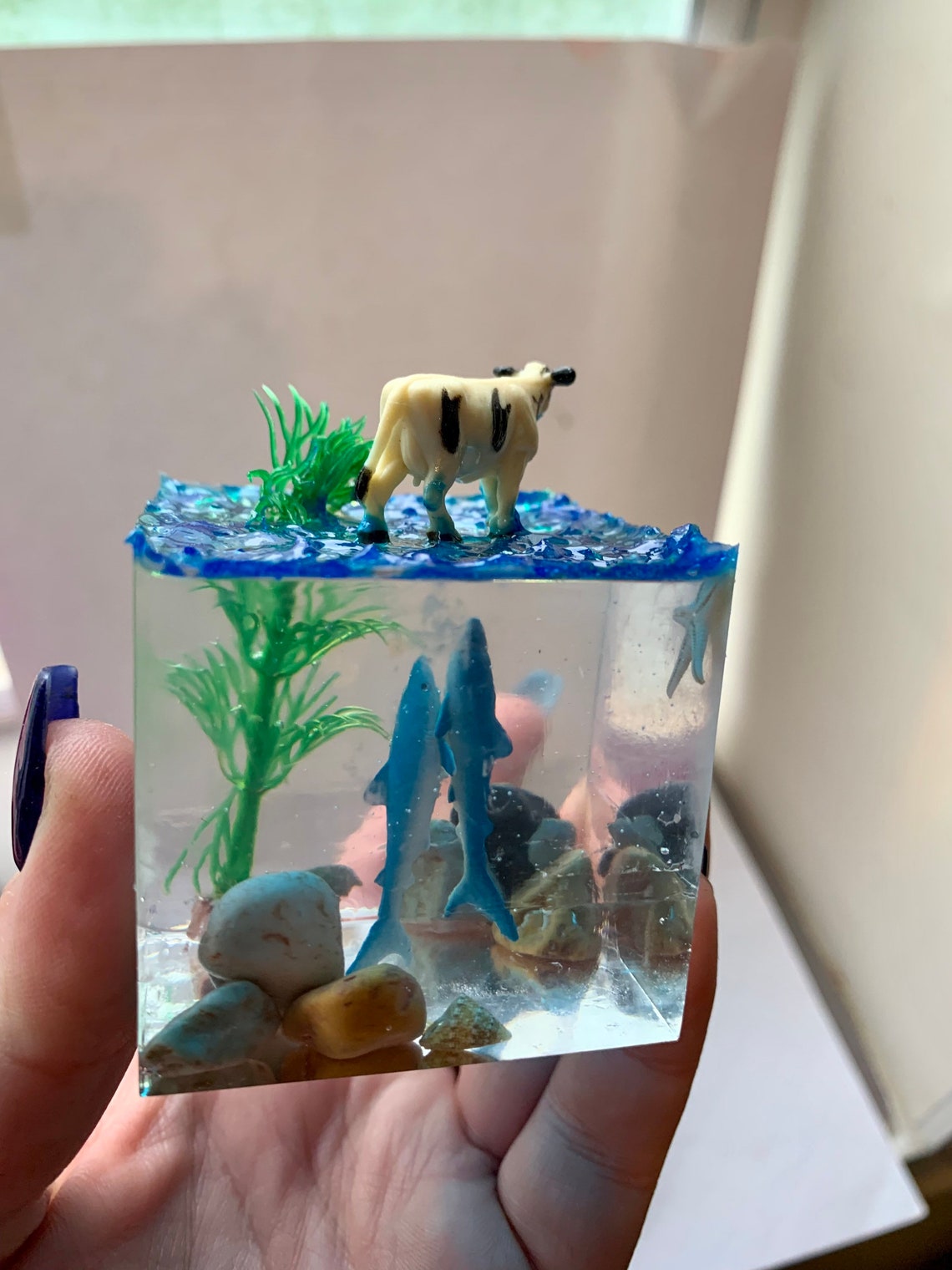 Weirdcore Resin Shark Lamp Diorama Lighting Epoxy Resin - Etsy