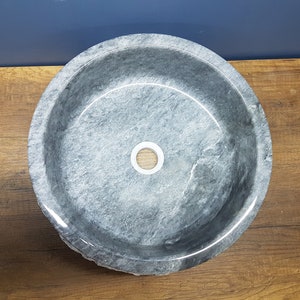 Sink Vanity Vessel Sink Stone Sink Gray Marble Sink - Etsy
