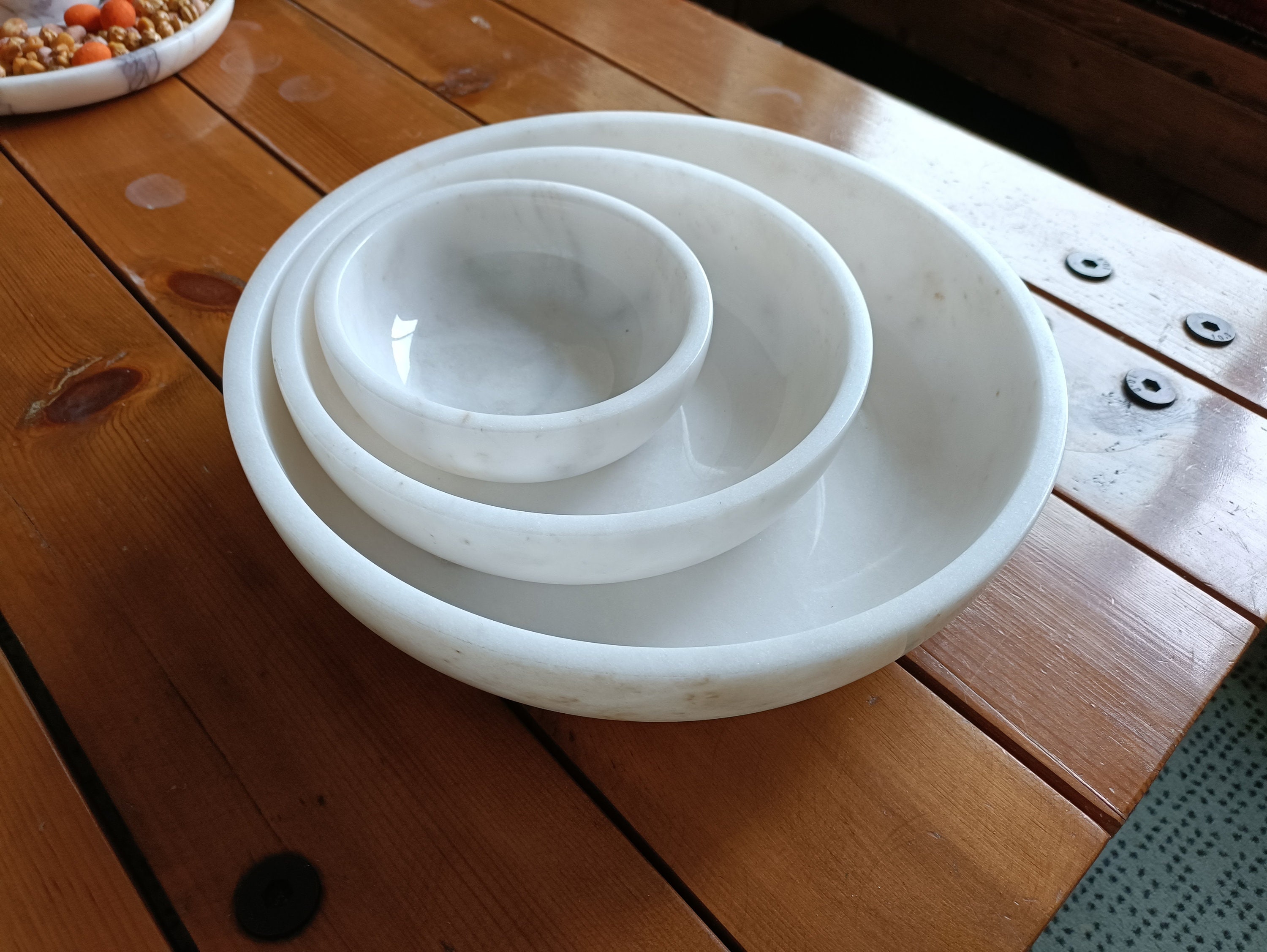 Set of 3 Marble Plates Set Decorative Plates Vintage - Etsy