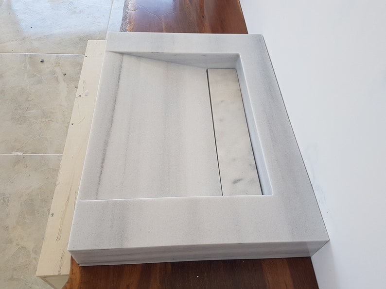 Bathroom Sink Ramp Sink Marble Sink Hidden Drain Sink - Etsy