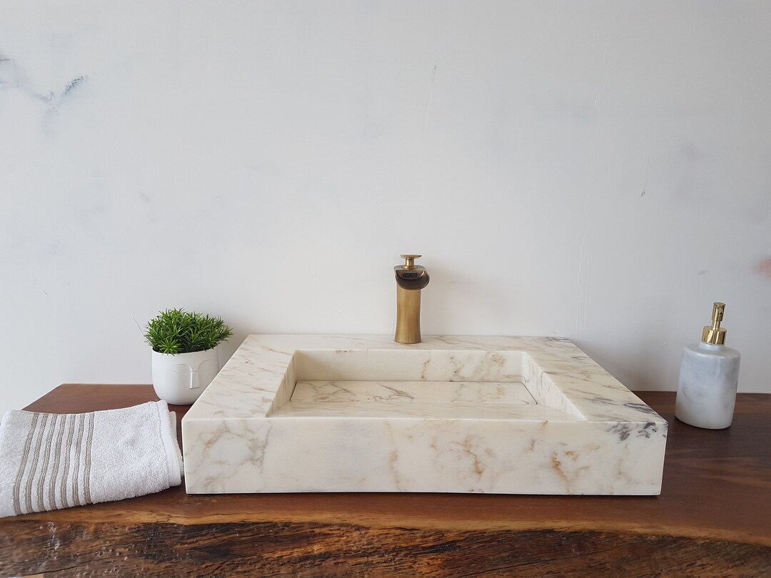 Custom Marble Ramp Sink: Farmhouse Bathroom Decor - Etsy