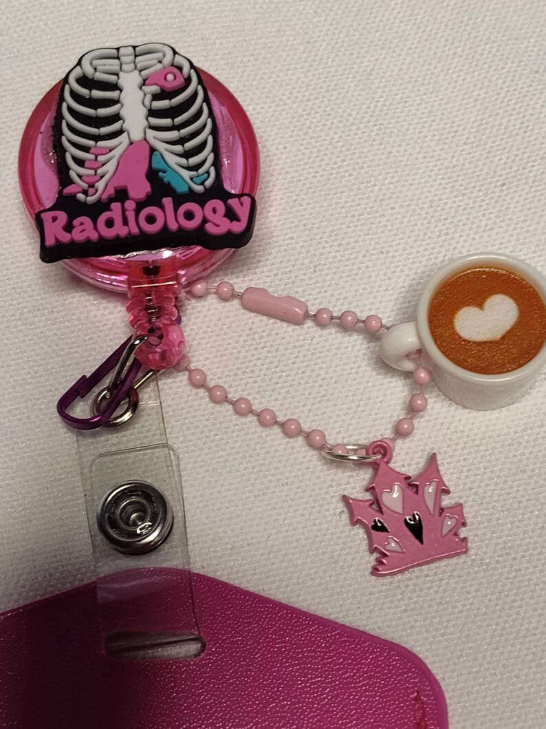 Radiology ID Badge Gift, Nurse, Radiologist Gift, CNA Art, Pink ...