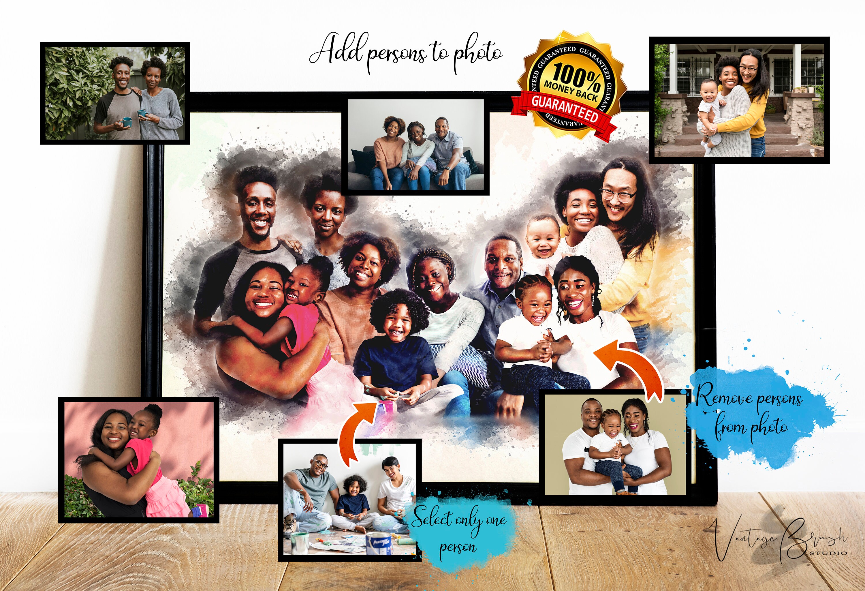 Prints Home & Living Order portrait on canvas Portrait from photo ...