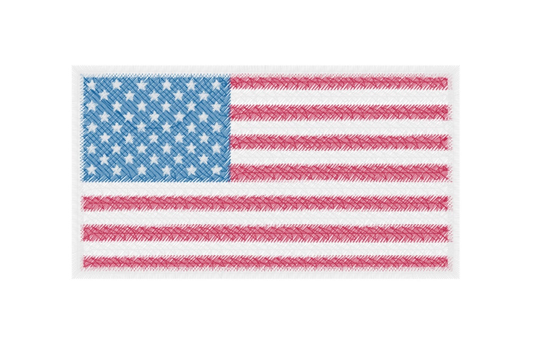 American Flag Embroidery File - Etsy