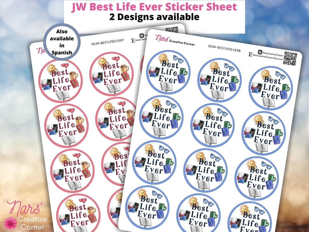 JW Best Life Ever Sticker Sheet Letter Writing Gift Tags - Etsy