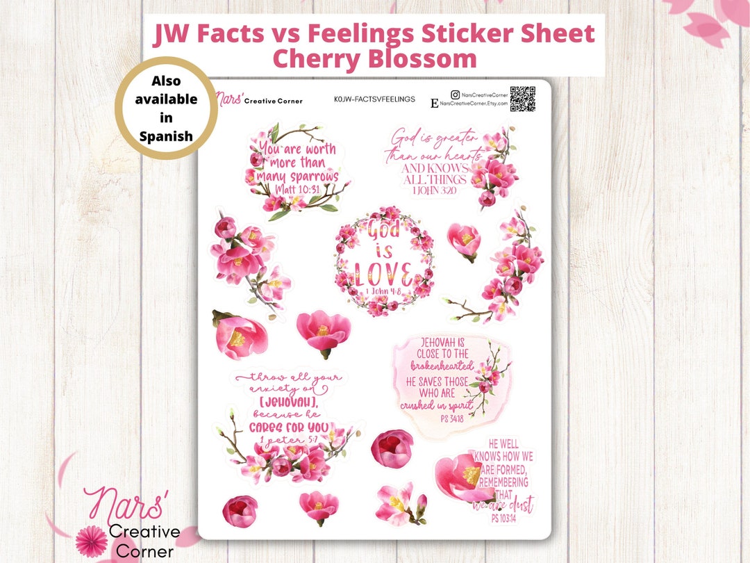 JW Facts Vs Feelings Sticker Sheet Cherry Blossom - Etsy