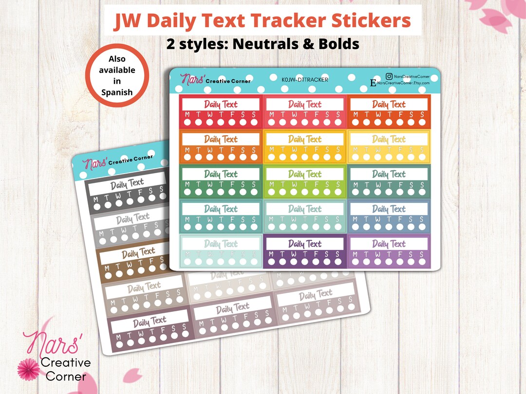 JW Daily Text Tracker Sticker Sheet - Etsy