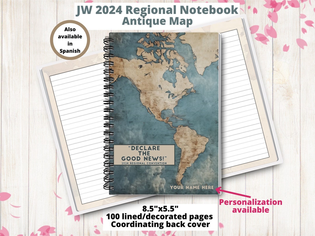 JW 2024 Regional Convention Notebook Antique Map Declare the Good News ...