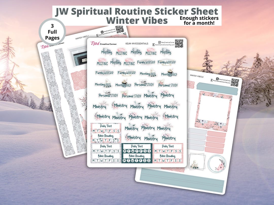 JW Stickers | Spiritual Routine Icon/journaling Sticker Sheets | Winter ...