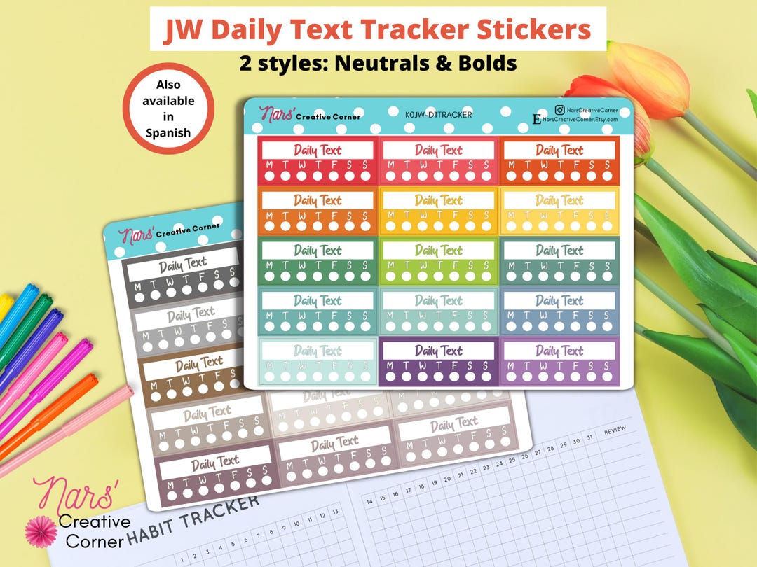 JW Daily Text Habit Tracker Combo Sticker Sheet Spiritual Routine ...