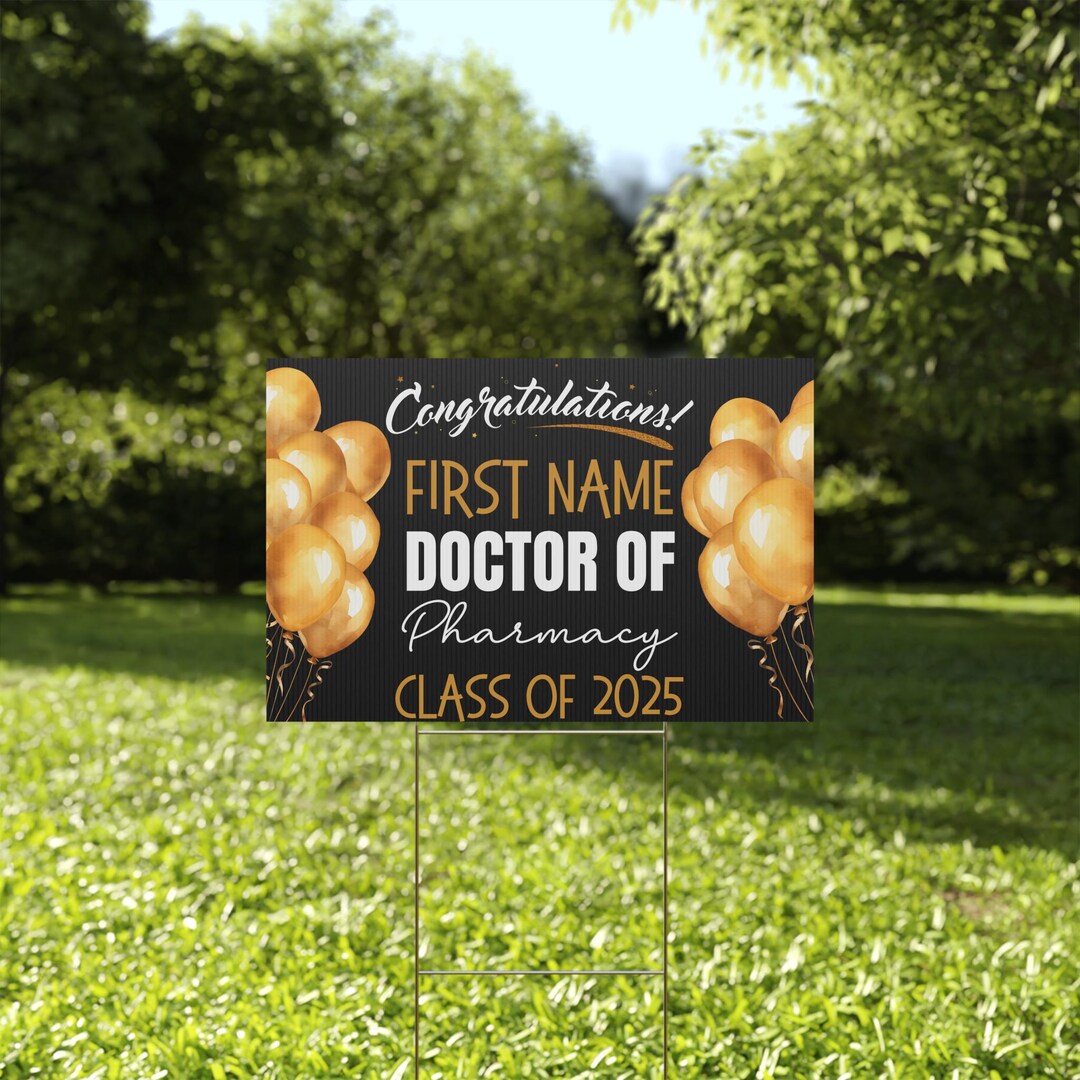 Personalized Pharmacist Graduation Yard Sign, Pharmd Grad Banner ...