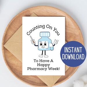 Happy Pharmacy Week Card for Pharmacist, Printable Pharmacy Technician ...