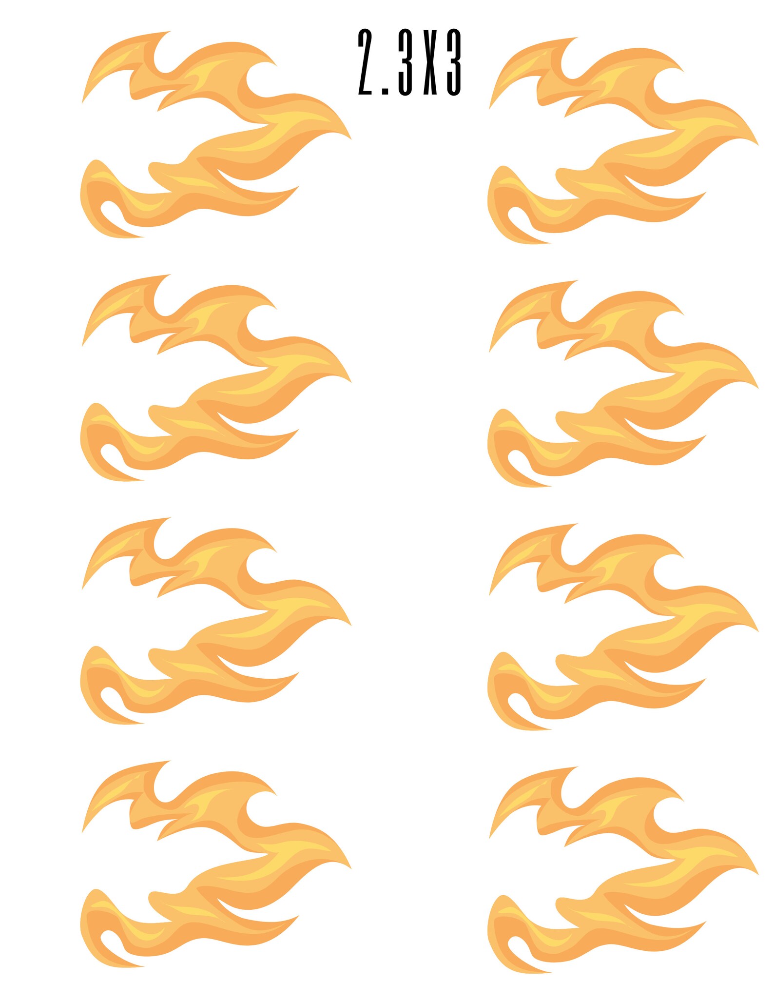 Royal Icing Transfer Royal Icing Template Fire Flames - Etsy