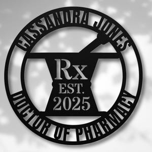 Pharmacist Graduation Gift, Personalized Metal Sign, Doctor of Pharmacy ...