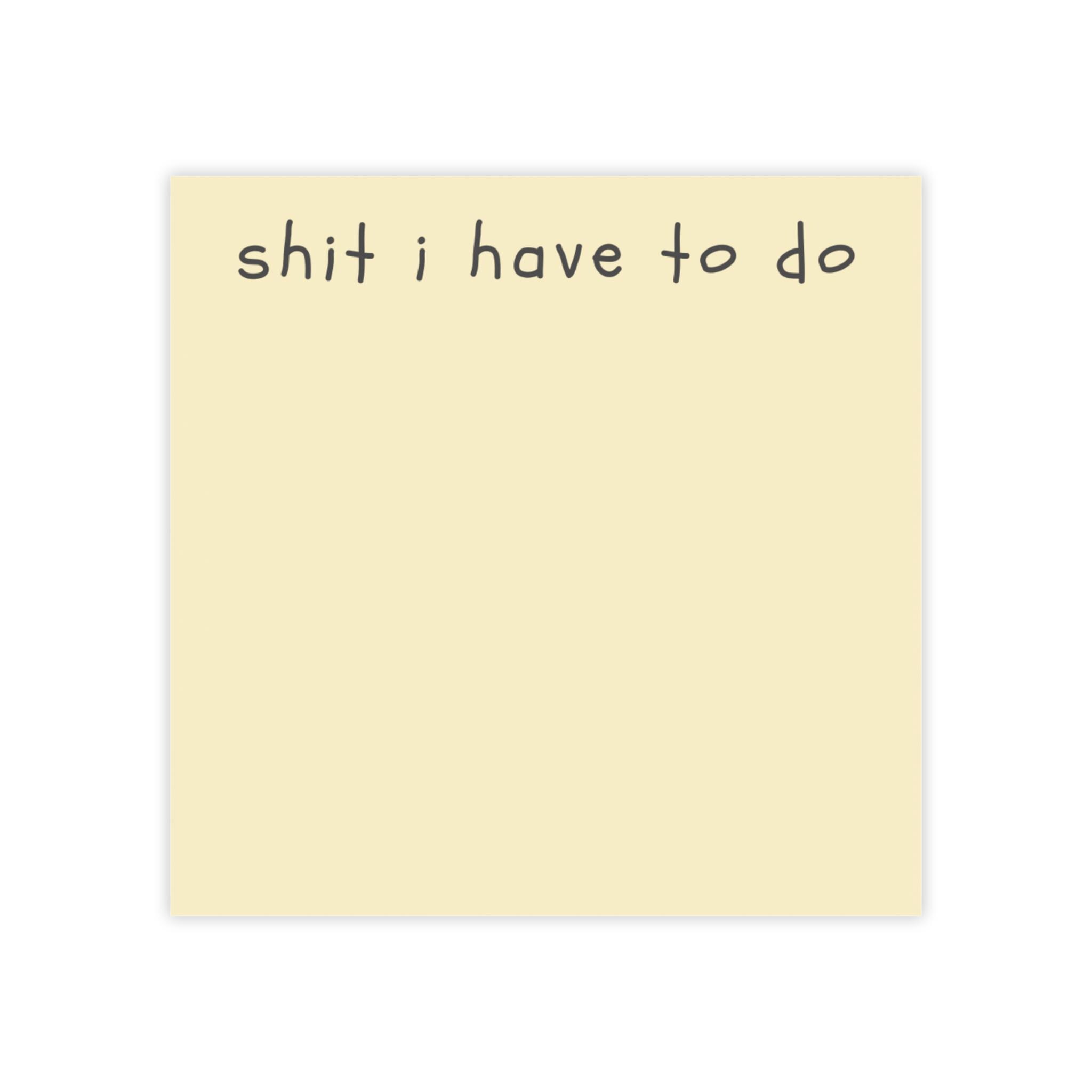 Funny Memo Pad, Shit I Have to Do List Sticky Notes, Funny Office Decor ...