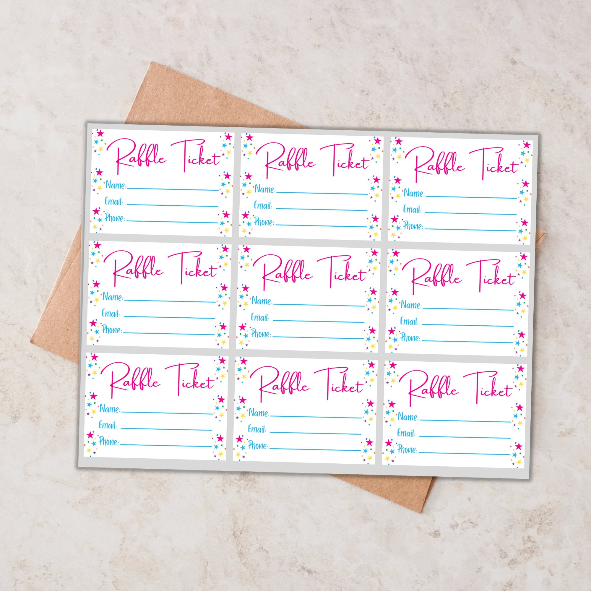 Raffle Ticket Template for Raffle Tickets Printable Raffle - Etsy Canada