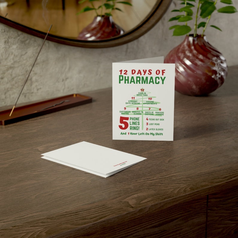 12 Days of Pharmacy Christmas Card, Pharmacist Christmas, Certified ...