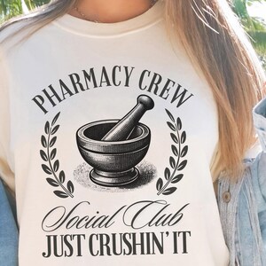Pharmacy Crew Social Club Shirt, Pharmacist Technician Tshirt, Funny ...