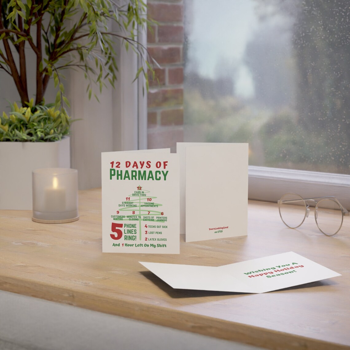 12 Days of Pharmacy Christmas Card, Pharmacist Christmas, Certified ...