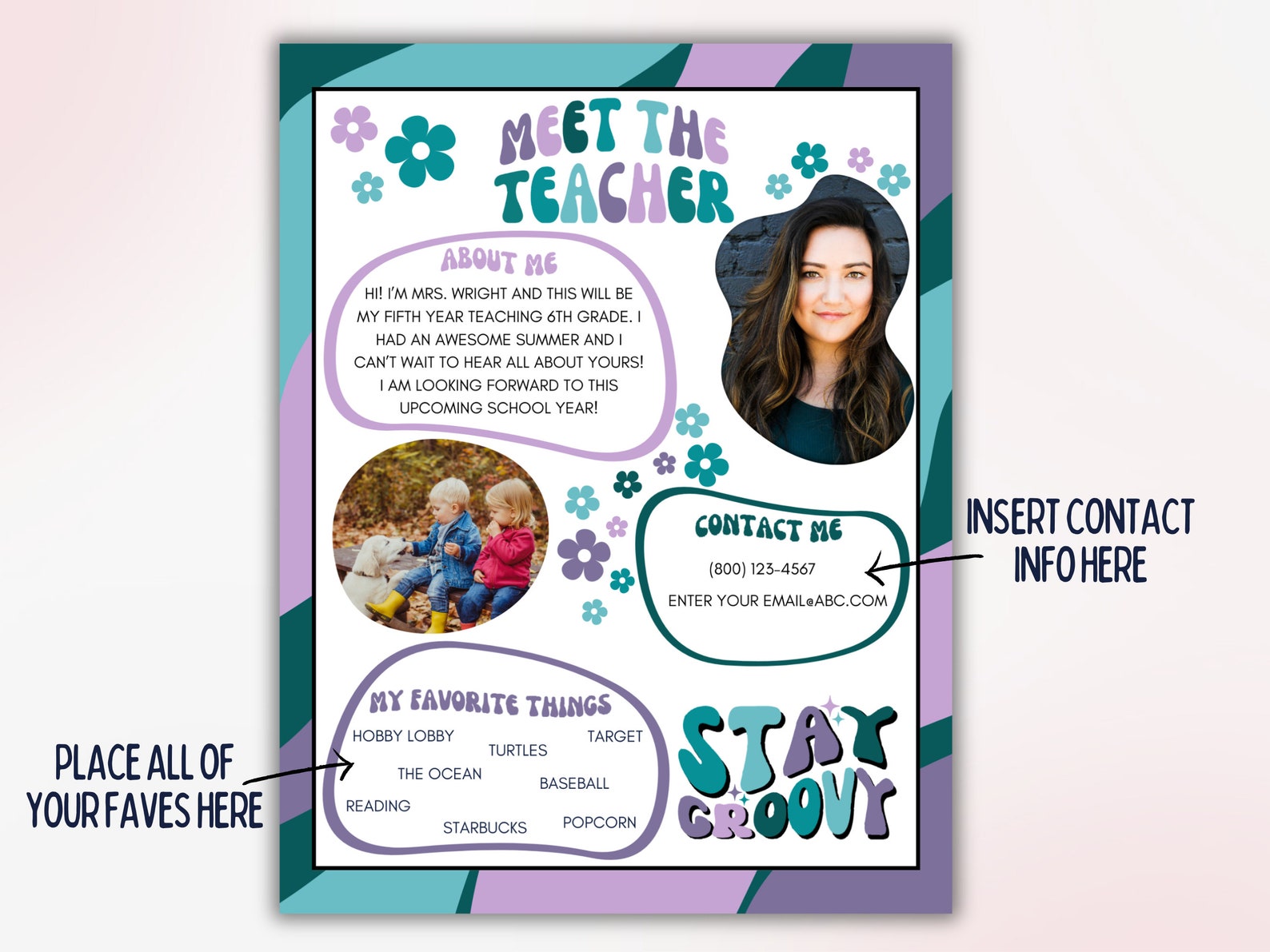 Editable Meet the Teacher Newsletter, Groovy Printable Back to School ...