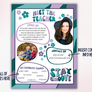Editable Meet the Teacher Newsletter, Groovy Printable Back to School ...