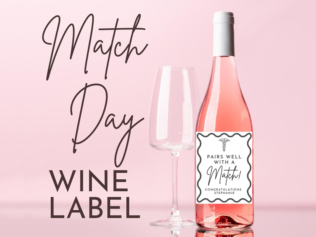 Fellowship Match Day Gifts, Custom Wine Label, Medical Residency Match ...