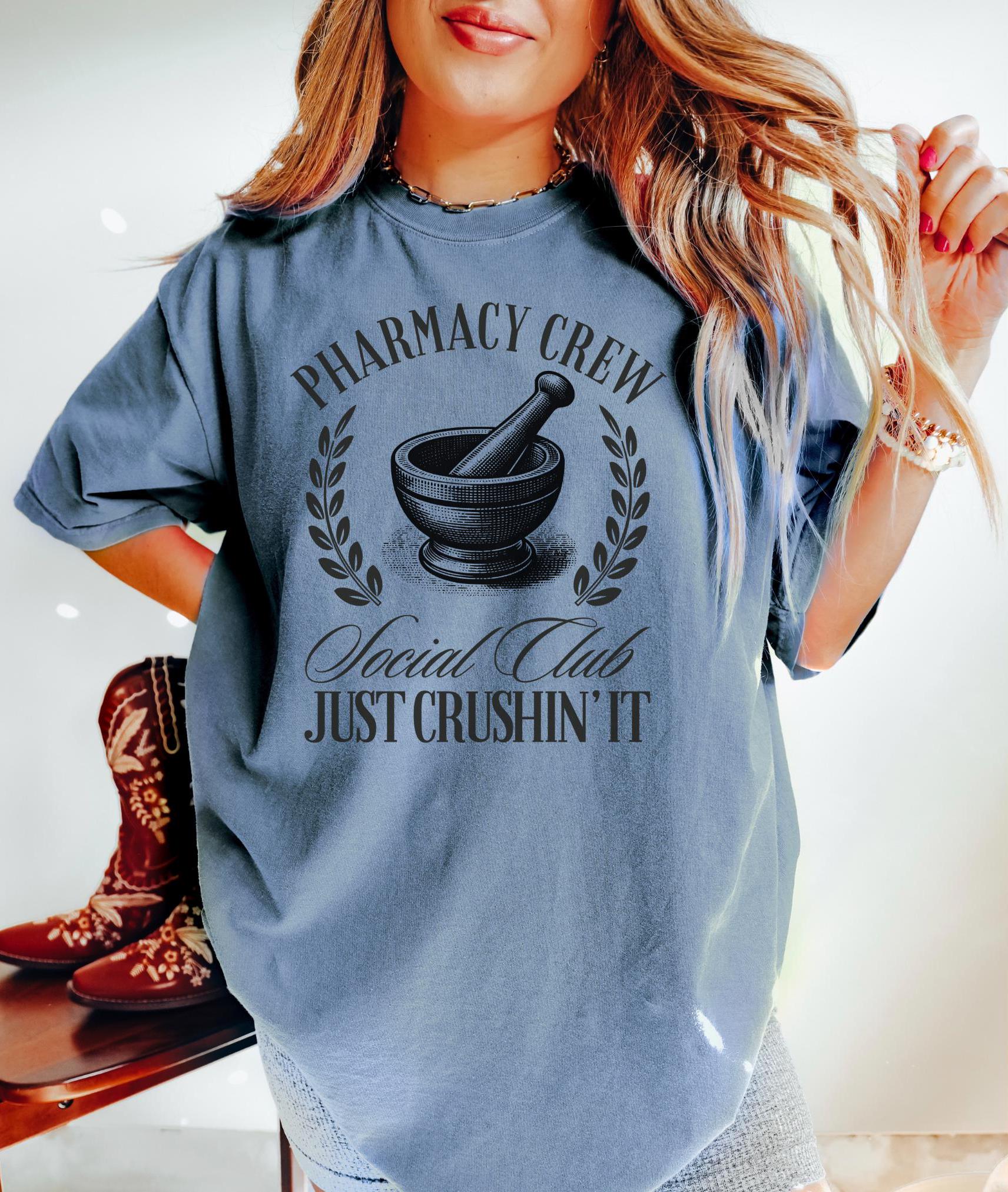 Pharmacy Crew Social Club Shirt, Pharmacist Technician Tshirt, Funny ...