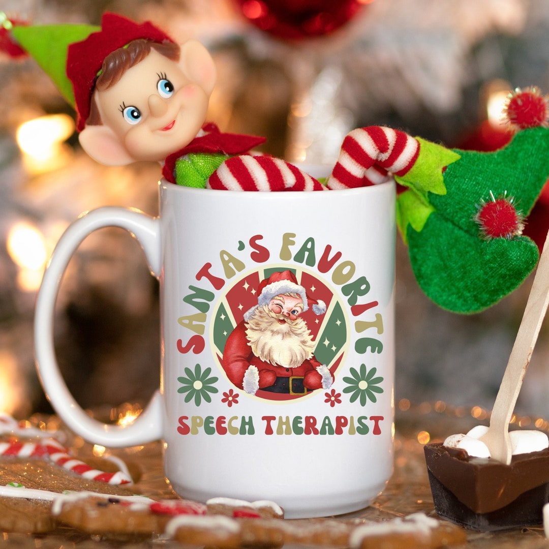 Speech Therapist Gift, Santa's Favorite Speech Pathologist Mug ...