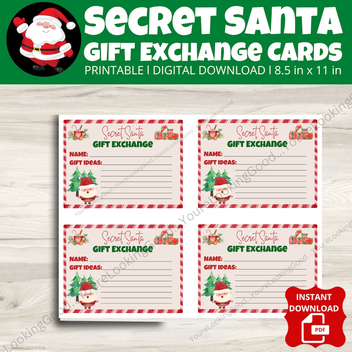 Secret Santa Gift Exchange Form Christmas Gift Exchange Idea - Etsy