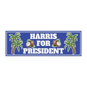Coconut Tree Kamala Harris Car Magnets, Harris 47 Bumper Magnet, Vote ...