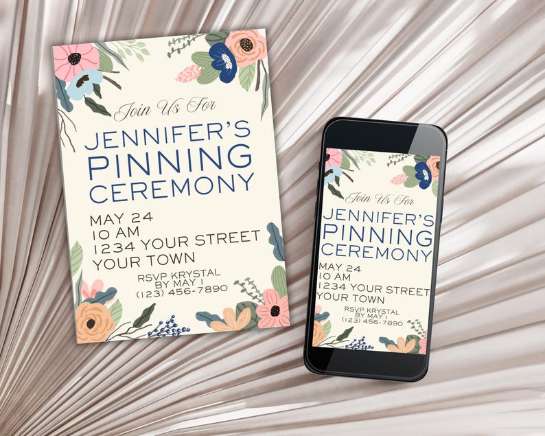 RN Pinning Ceremony Invitation Template for Nurse Doctor White Coat ...