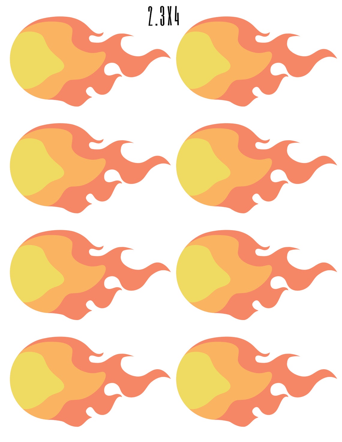 Royal Icing Transfer Royal Icing Template Fire Flames - Etsy