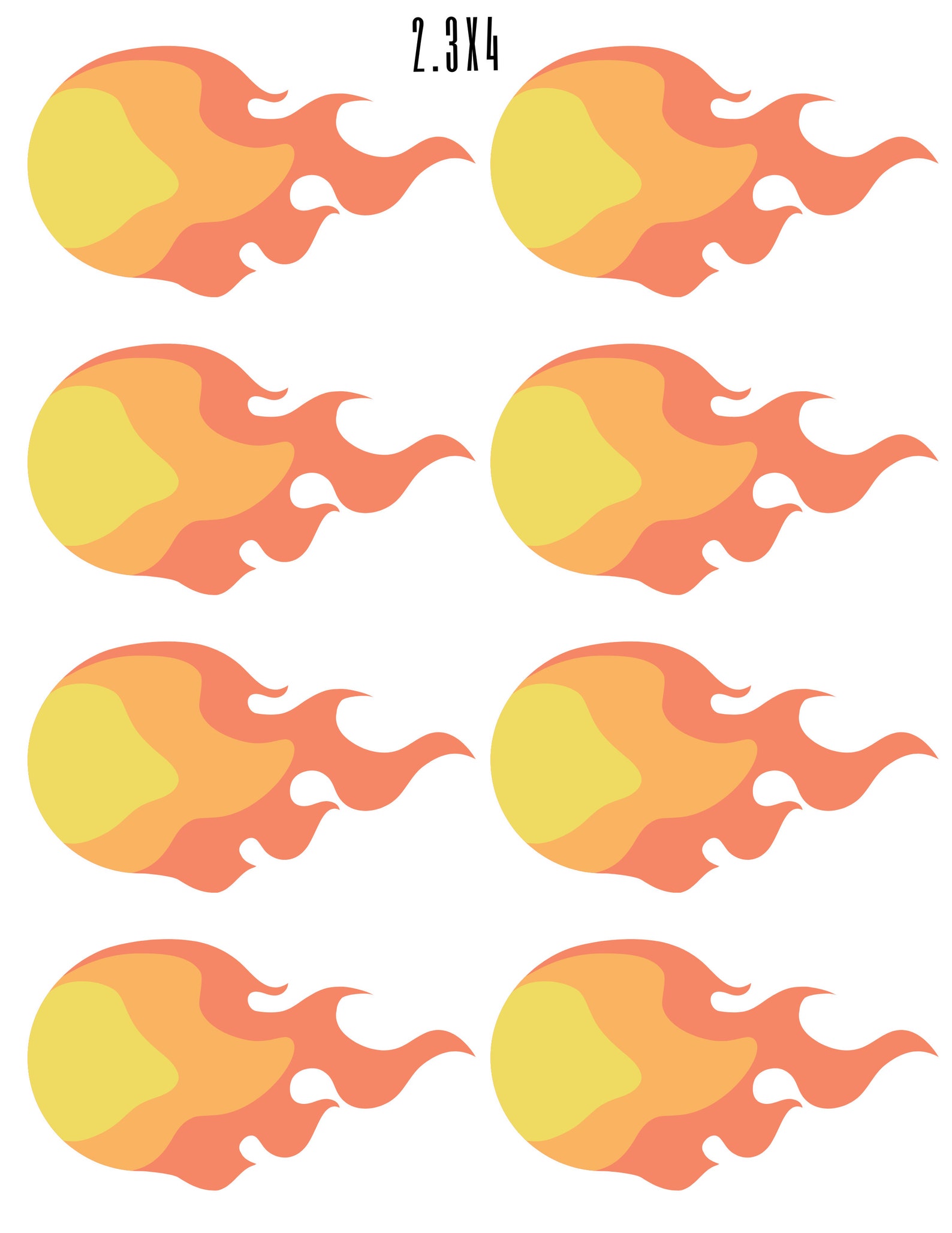 Royal Icing Transfer, Royal Icing Template, Fire, Flames, Printable ...