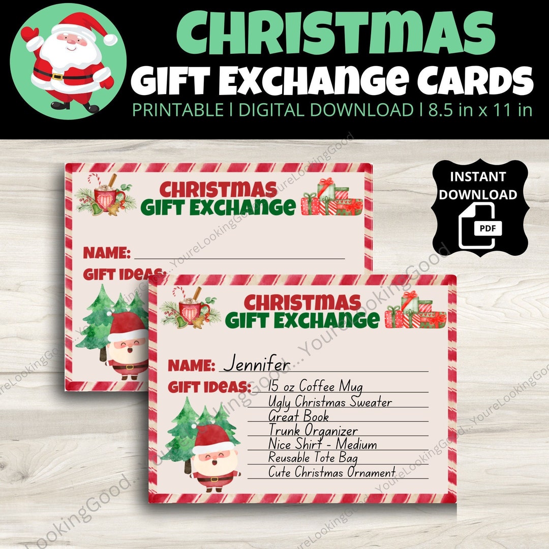 Christmas Wish List Template for Gift Exchange Christmas Gift - Etsy