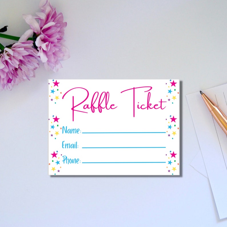 Raffle Ticket Template for Raffle Tickets Printable Raffle - Etsy