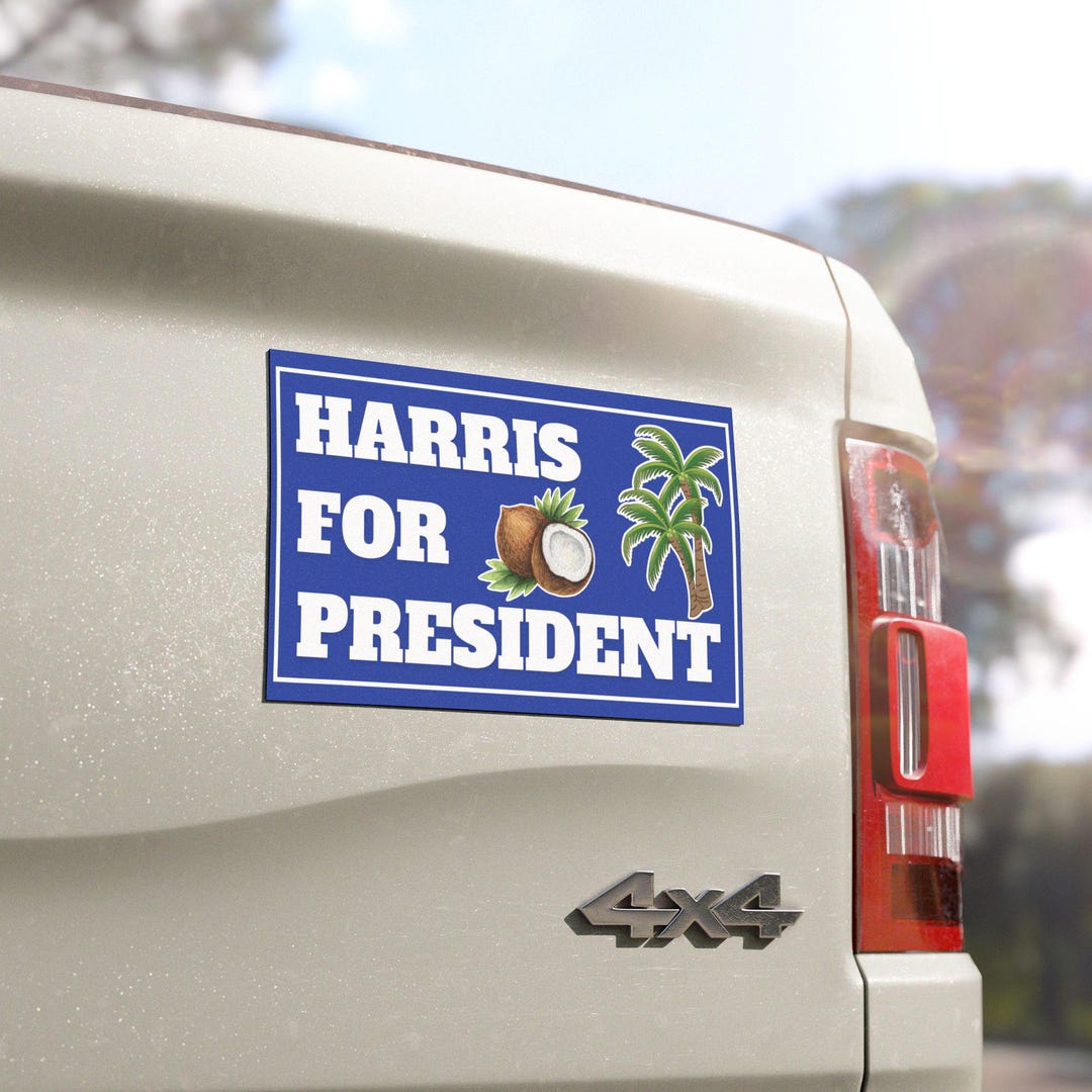 Coconut Tree Kamala Harris Car Magnets, Harris 47 Bumper Magnet, Vote ...