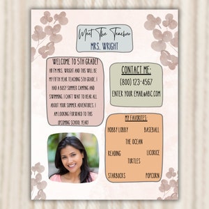 Meet the Teacher Template, Editable Back to School Flyer, Get to Know ...