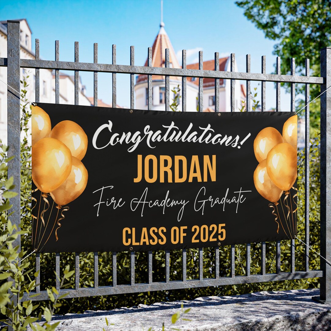 Fire Academy Graduation Party Banner, Welcome Firefighter Graduate ...