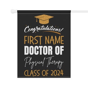 Doctor of Physical Therapy Graduation Yard Sign, PT Grad Banner Sign ...